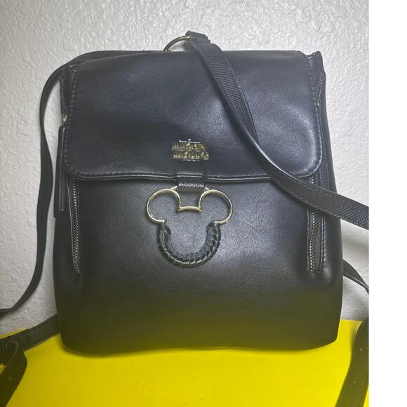 Disney | Bags | Mickey Mouse Bioworld Black Backpack With Peeking ...